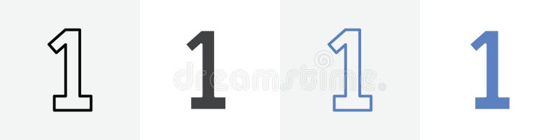 Number 1 Icon Vector Set Use for Web Ui or App Stock Vector ...