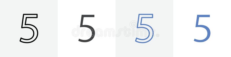 Number 5 Icon Vector Set Use for Web Ui or App Stock Vector ...