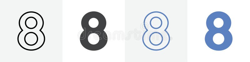 Number 8 Icon Vector Set Use for Web Ui or App Stock Vector ...