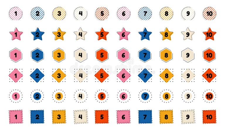 Number Icons Set - Simple Flat Vector Illustrations Isolated on White ...