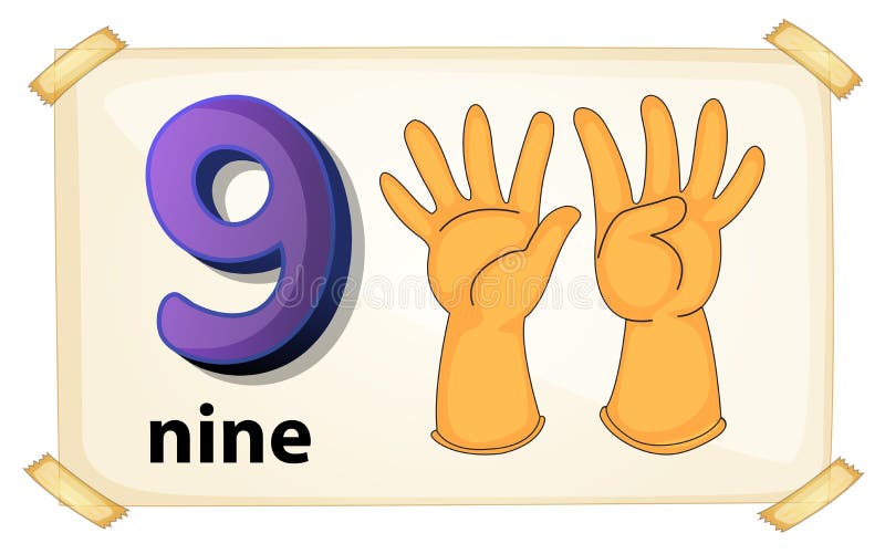 Number 9 stock vector. Illustration of counting, learning - 45629349