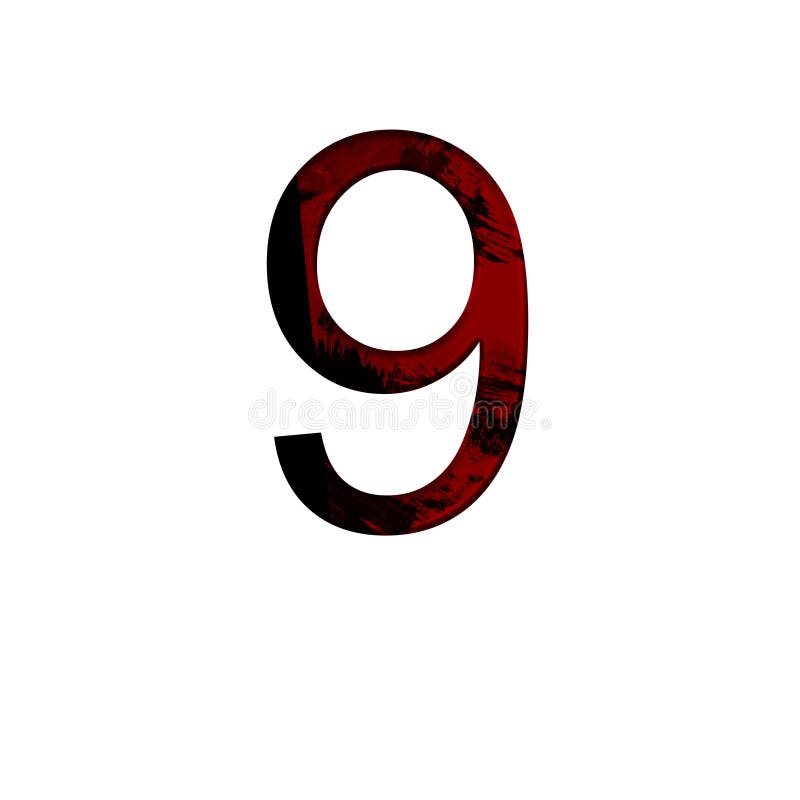 Number 9 Illustration on Isolated White Background.Abstract Alphabet ...