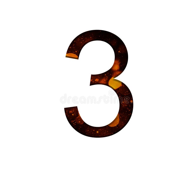 Number 3 Illustration on Isolated White Background.Abstract Alphabet ...