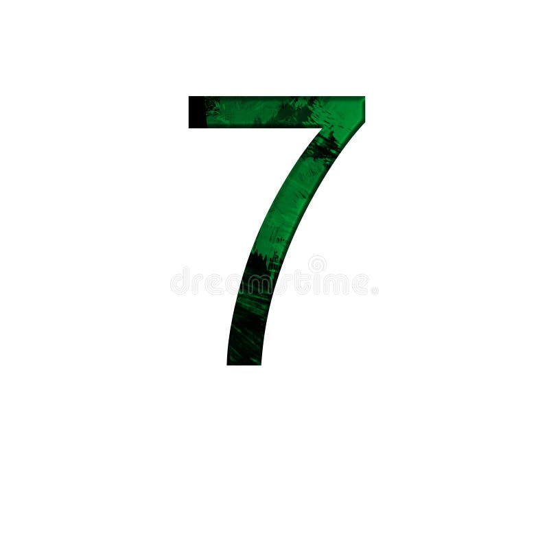 Number 7 Illustration on Isolated White Background.Abstract Green ...