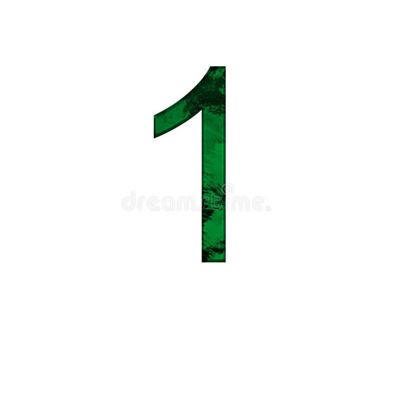 Number 1 Illustration on Isolated White Background.Abstract Green ...
