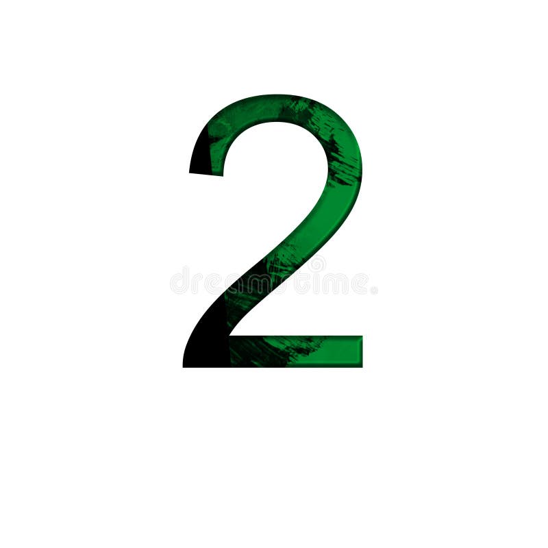 Number 2 Illustration on Isolated White Background.Abstract Green ...