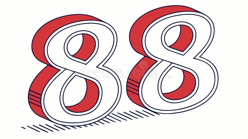 Number 88 Illustration, Numeric and Decorative Design Element Vector ...