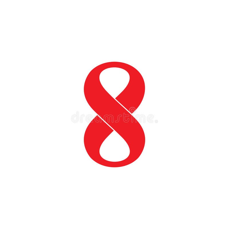 Number 8 Infinity Curves Overlapping Design Symbol Logo Vector Stock ...