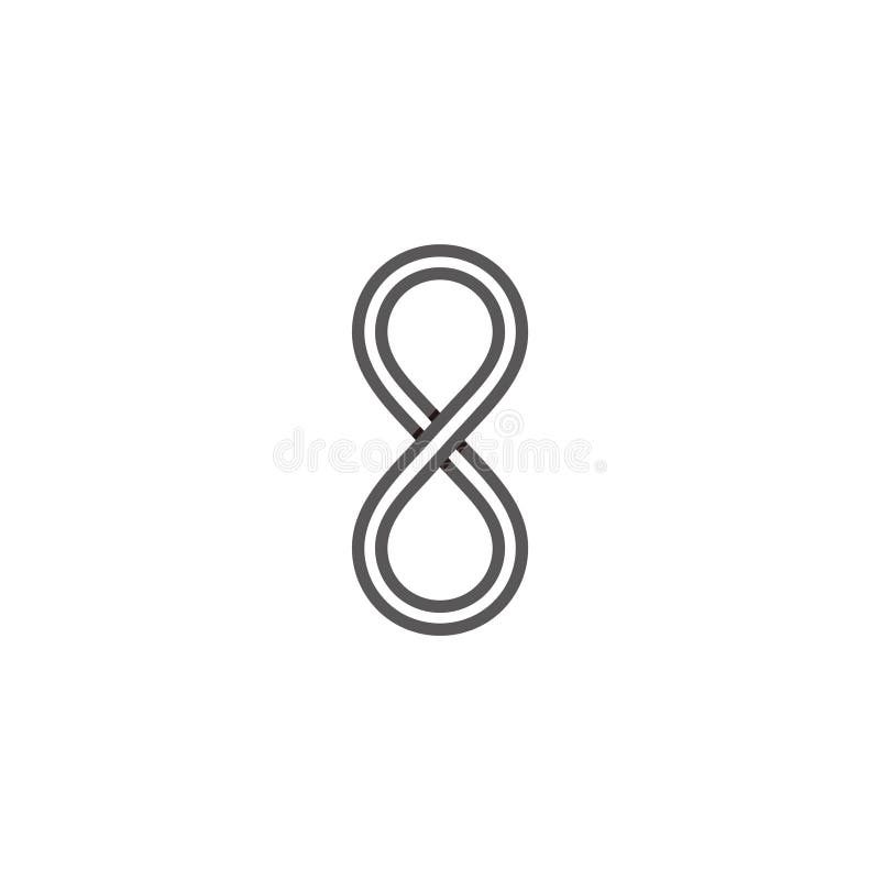Number 8 Infinity Shadow Overlapping Line Colorful Design Logo Vector ...