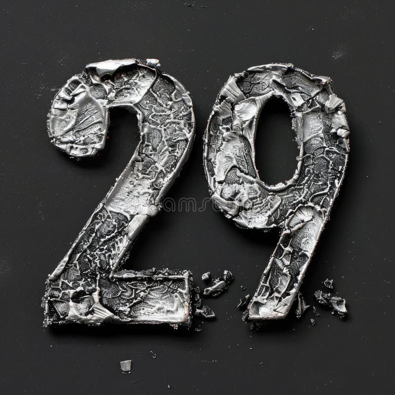 The Number 29 is Inside a Circular Shape Against a Black Backdrop Stock ...