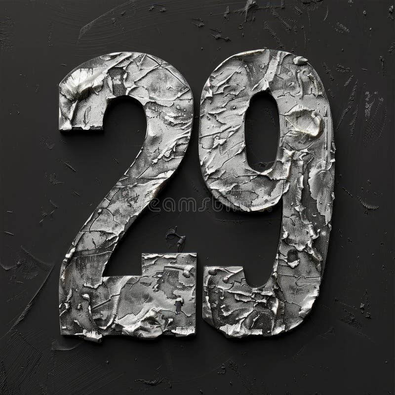 The Number 29 is Inside a Circular Shape Against a Black Backdrop Stock ...