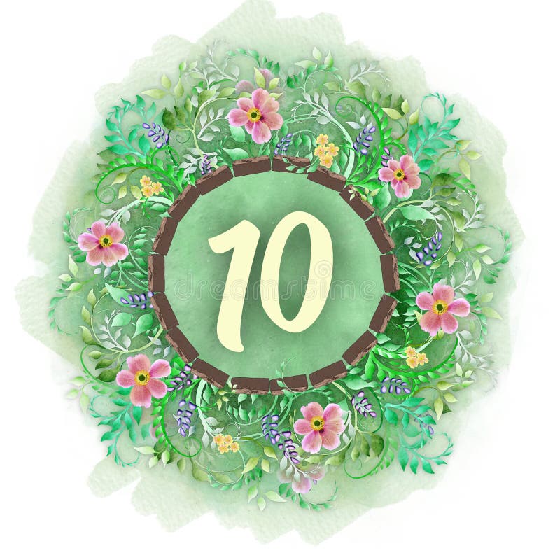 Number 10 Inside a Flower Patch Frame Editorial Photography - Image of ...