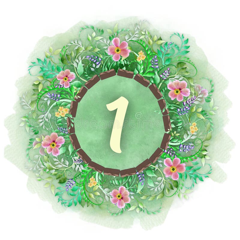 Number 1 Inside a Flower Patch Frame Editorial Photo - Image of grass ...