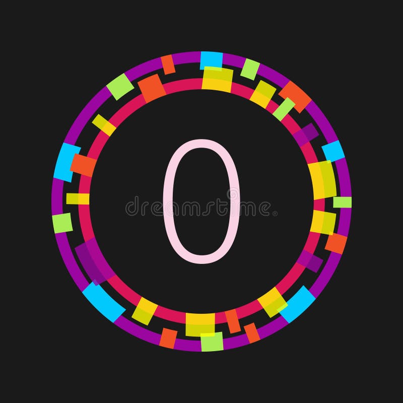 Number 0 Inside Modern Bright Colour Circle Frame Stock Vector ...