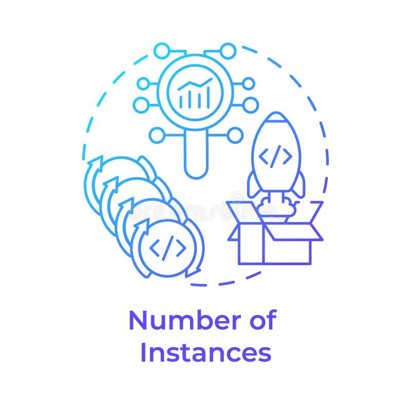 Number of Instances Blue Gradient Concept Icon Stock Vector ...