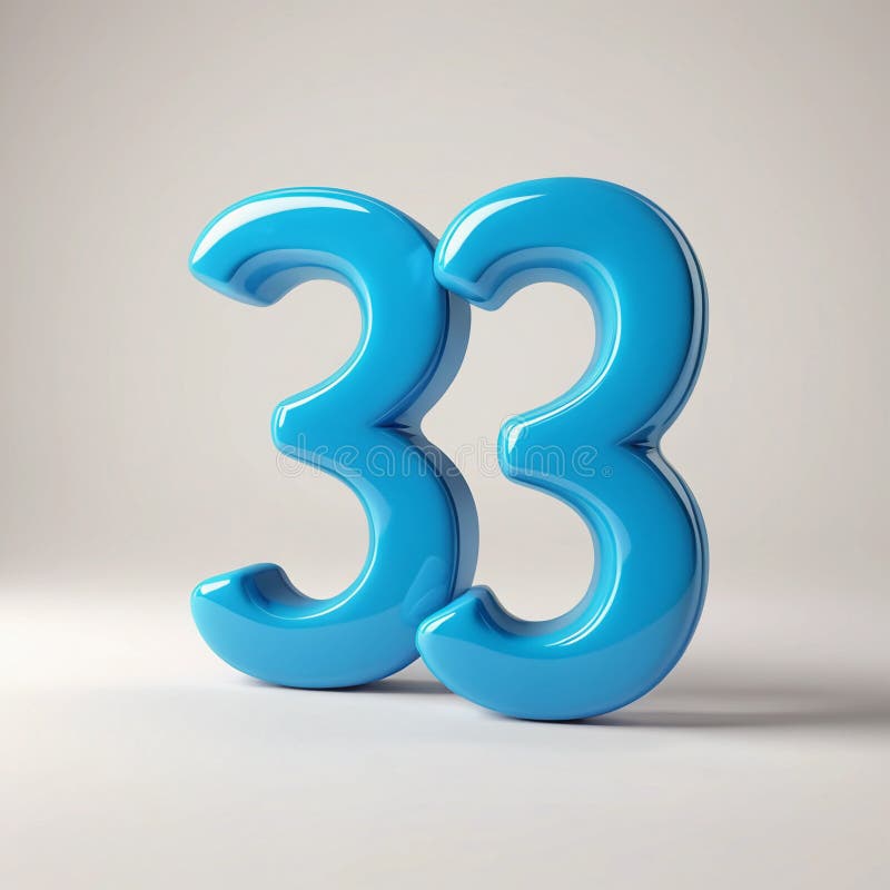 Number 33 Isolated on White Background Stock Illustration ...