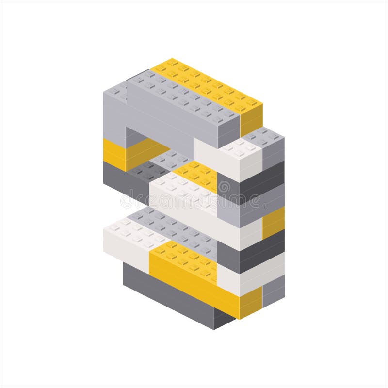 Number 9 in Isometric View Assembled from Plastic Blocks. Vector Stock ...