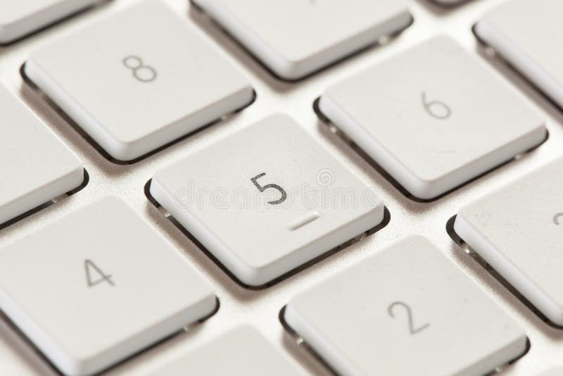 Number Keypad on a White and Grey Computer Keyboard Stock Photo - Image ...