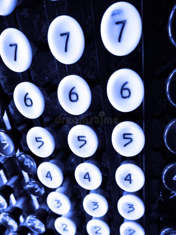 Number Keys on Old Adding Machine Stock Image - Image of equipment ...