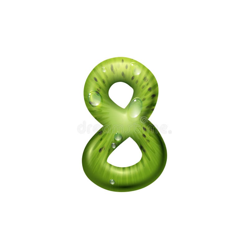 Eight Digit Figure of Kiwi Isolated Juicy Numeral Stock Vector ... Eight Digit Figure of Kiwi Isolated Juicy Numeral Stock Vector ...