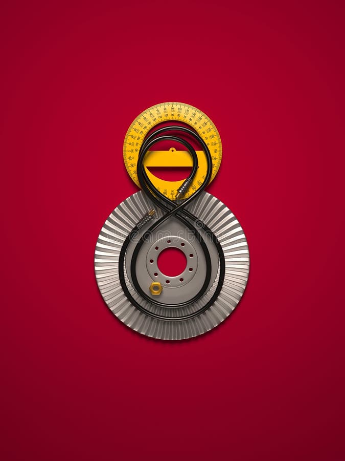 The "8" Number Laid Out of Construction Tools. a Part of 0-9 Set. Stock ...