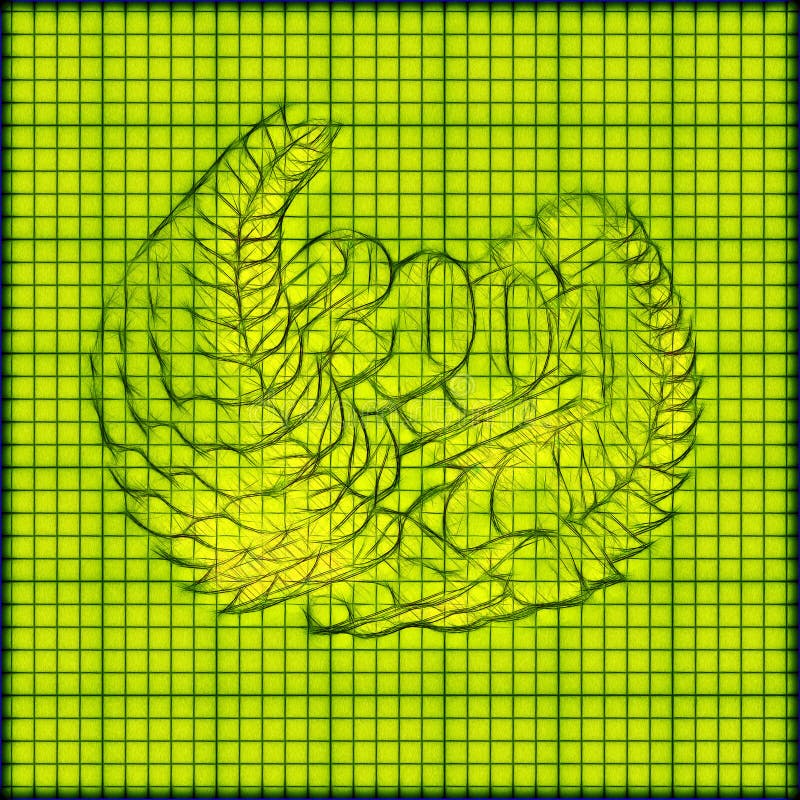 Number 2004 with Laurel Wreath or Honor Wreath As a 3D-illustration, 3D ...