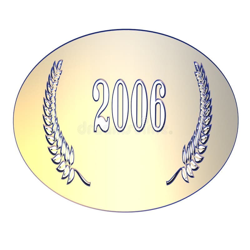 Number 2006 with Laurel Wreath or Honor Wreath As a 3D-illustration, 3D ...