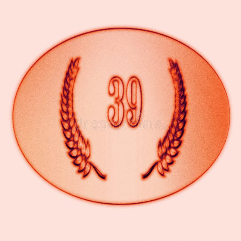 Number 39 with Laurel Wreath or Honor Wreath As a 3D-illustration, 3D ...