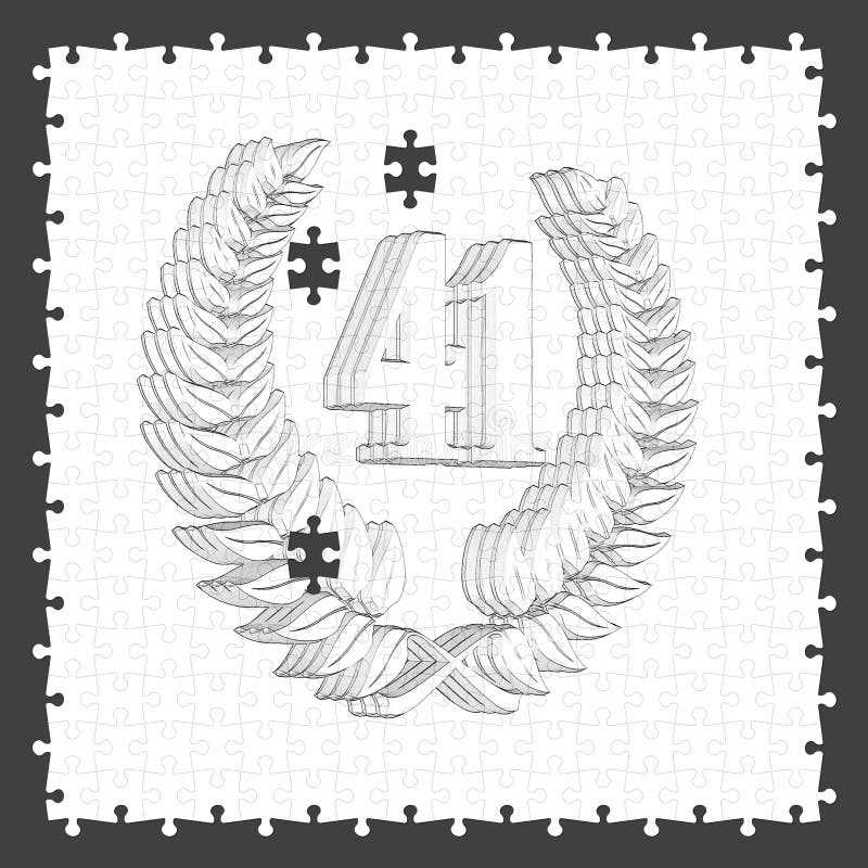 Number 41 with Laurel Wreath or Honor Wreath As a 3D-illustration, 3D ...