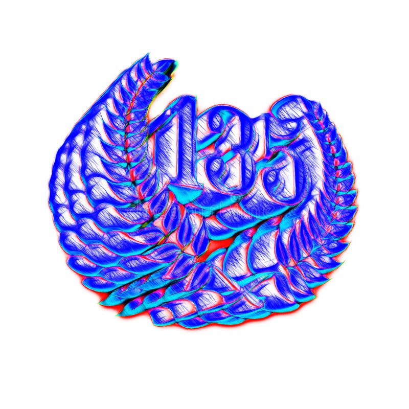 Number 135 with Laurel Wreath or Honor Wreath As a 3D-illustration, 3D ...