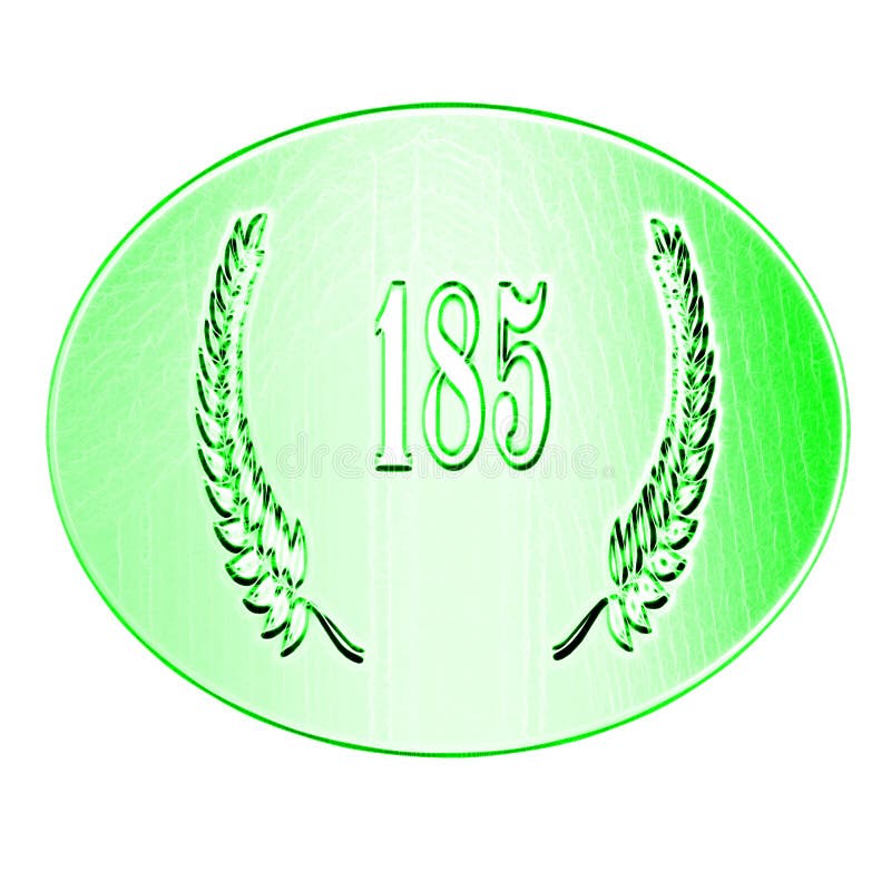 Number 185 with Laurel Wreath or Honor Wreath As a 3D-illustration, 3D ...