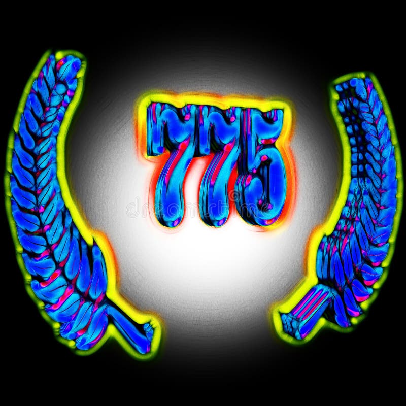 Number 775 with Laurel Wreath or Honor Wreath As a 3D-illustration, 3D ...