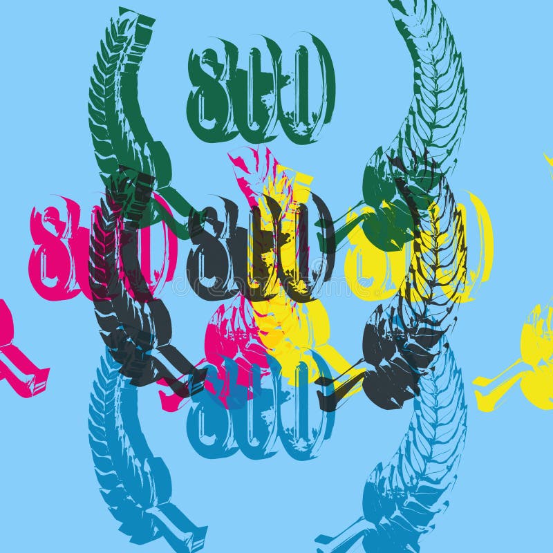 Number 800 with Laurel Wreath or Honor Wreath As a 3D-illustration, 3D ...