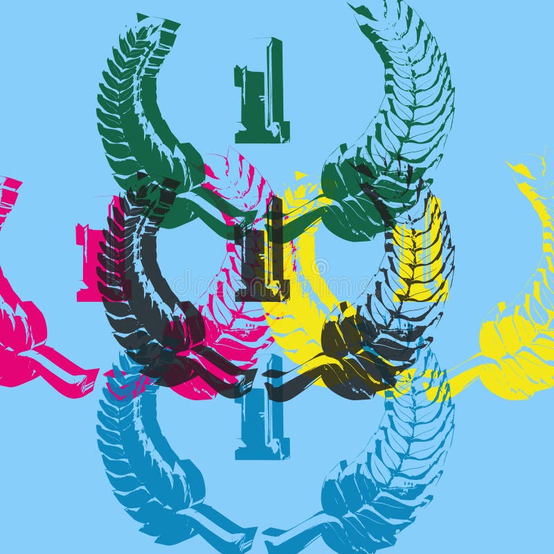 Number 1 with Laurel Wreath or Honor Wreath As a 3D-illustration, 3D ...