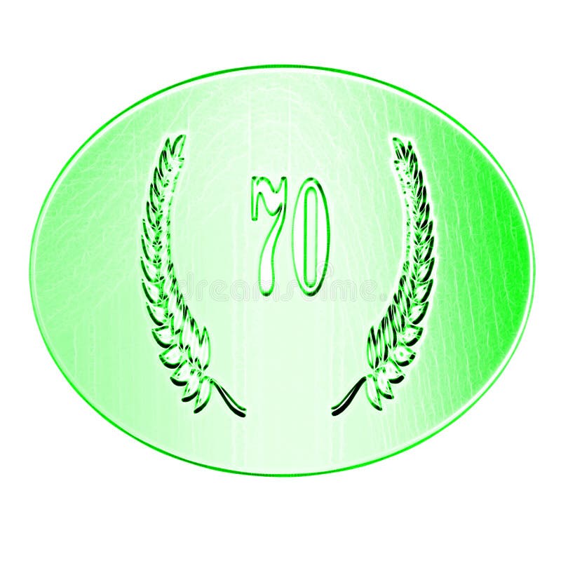 Number 70 with Laurel Wreath or Honor Wreath As a 3D-illustration, 3D ...
