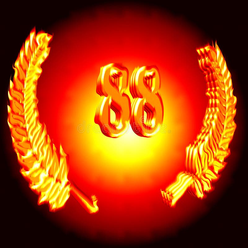 Number 88 with Laurel Wreath or Honor Wreath As a 3D-illustration, 3D ...