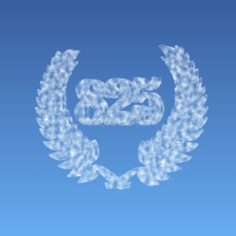 Number 825 with Laurel Wreath or Honor Wreath As a 3D-illustration, 3D ...