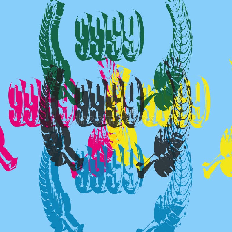 Number 9999 with Laurel Wreath or Honor Wreath As a 3D-illustration, 3D ...