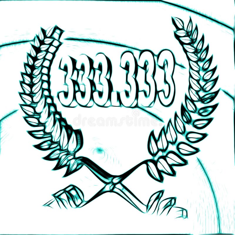 Number 333333 with Laurel Wreath or Honor Wreath As a 3D-illustration ...