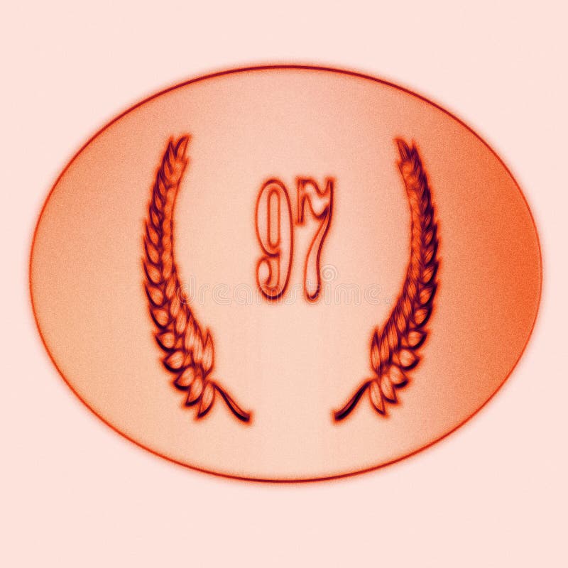 Number 97 with Laurel Wreath or Honor Wreath As a 3D-illustration, 3D ...