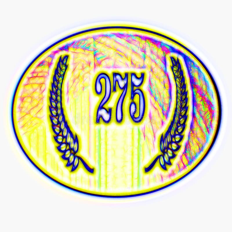 Number 275 with Laurel Wreath or Honor Wreath As a 3D-illustration, 3D ...