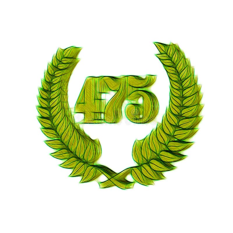 Number 475 with Laurel Wreath or Honor Wreath As a 3D-illustration, 3D ...