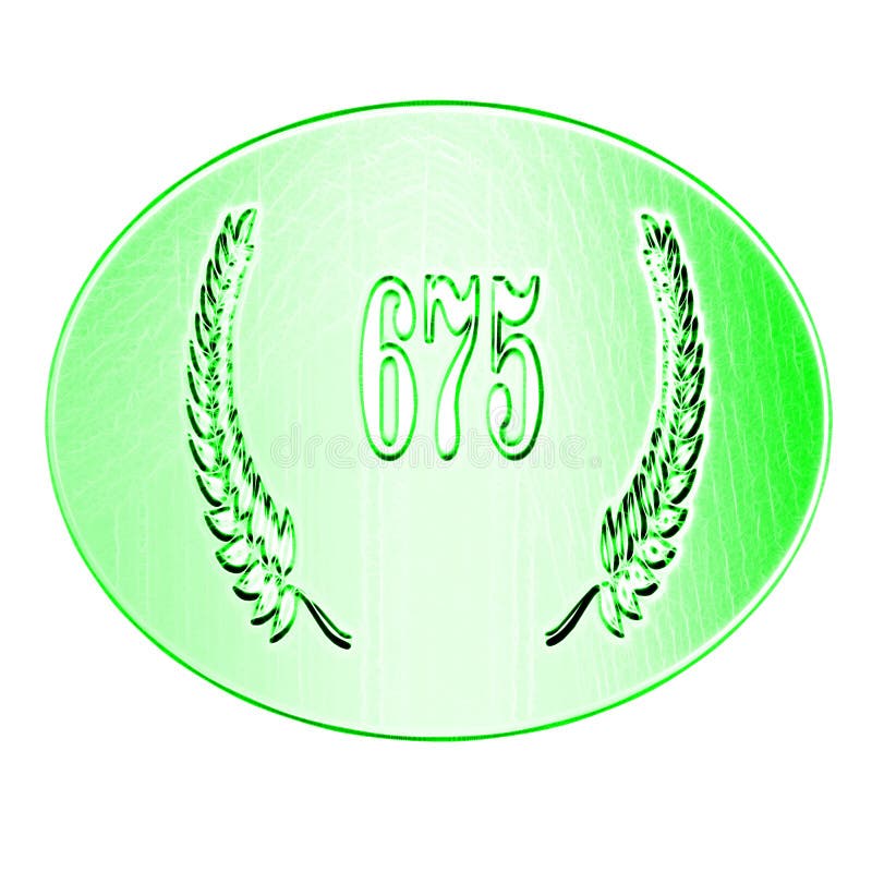 Number 675 with Laurel Wreath or Honor Wreath As a 3D-illustration, 3D ...