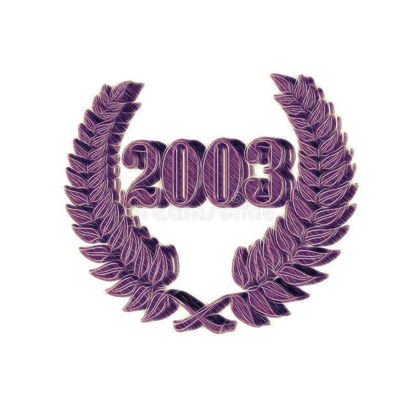 Number 2003 with Laurel Wreath or Honor Wreath As a 3D-illustration, 3D ...