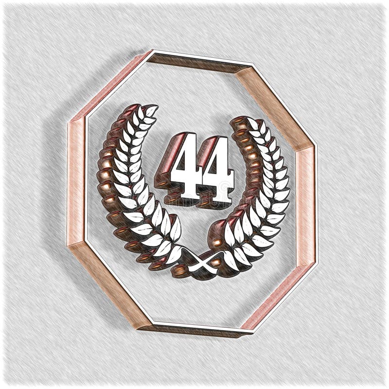 Number 44 with Laurel Wreath or Honor Wreath As a 3D-illustration, 3D ...