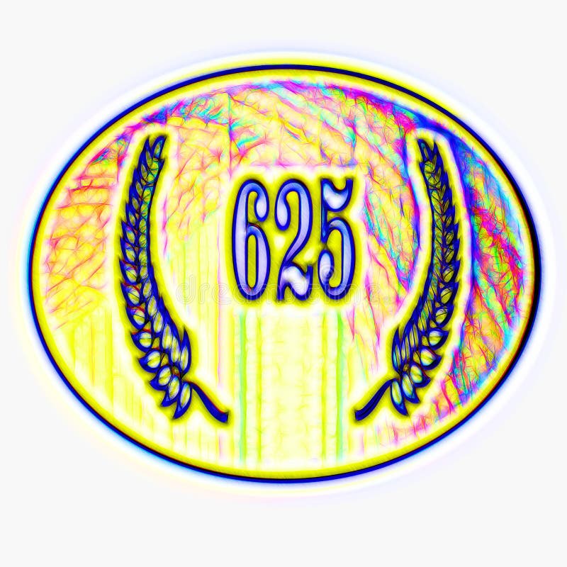 Number 625 with Laurel Wreath or Honor Wreath As a 3D-illustration, 3D ...