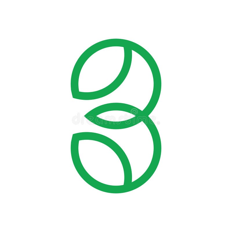 Number 3 Leaf Shape Line Geometric Logo Stock Vector - Illustration of ...