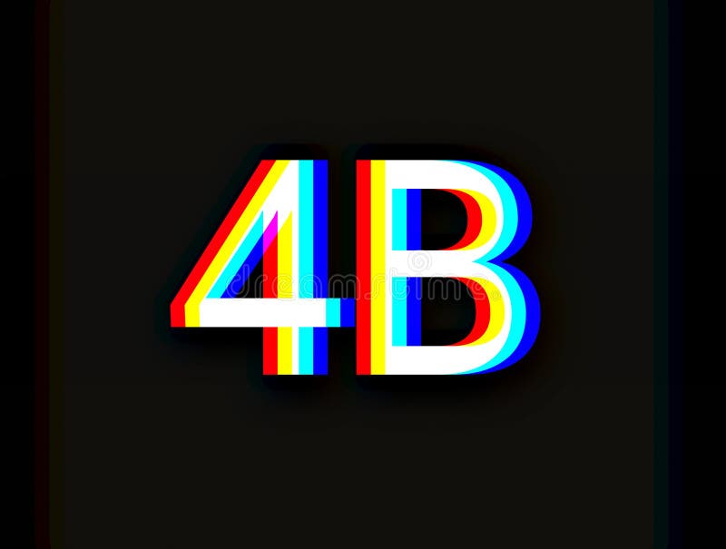 Number and Letter 4B on a Black Background Stock Illustration ...