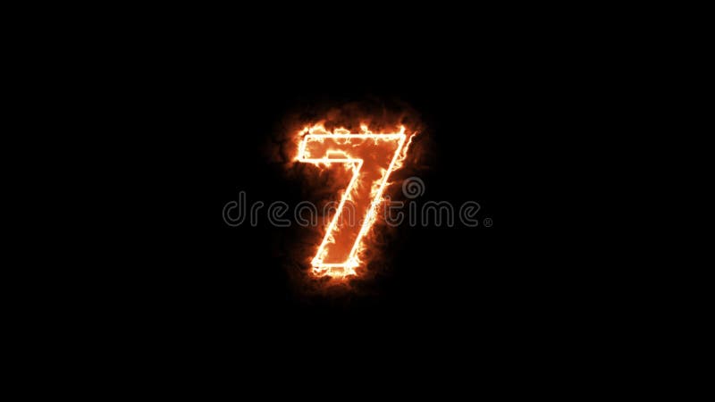 Fire Number 7 Seven Burning Flame Stock Illustrations – 32 Fire Number ...