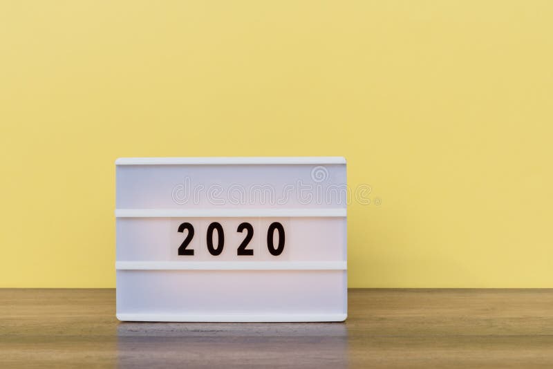 Number 2020 on light box stock image. Image of goals - 164237639